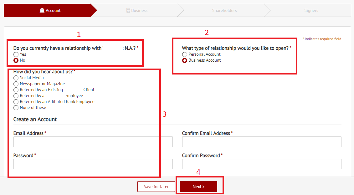 New business deposit account application - Lead Help - Liferay